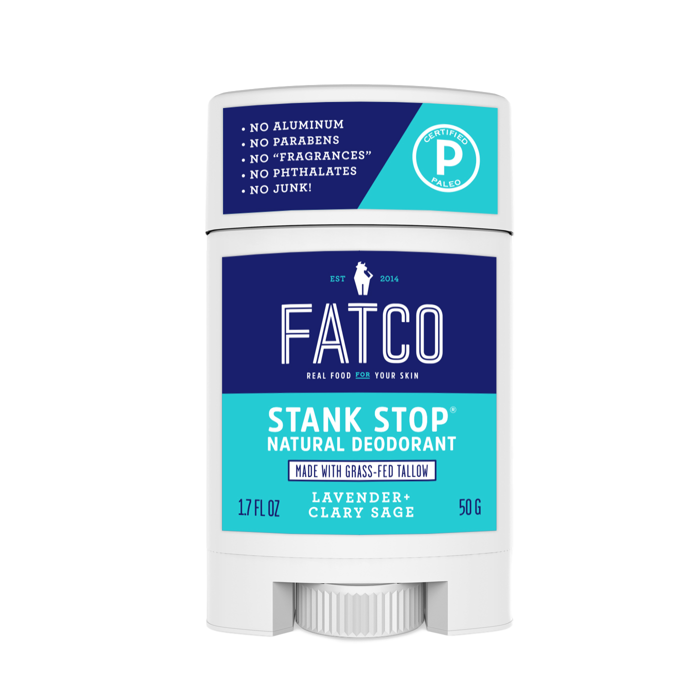 Stank Stop Deodorant Stick, Lavender+Sage, 1.7 Oz by FATCO Skincare Pr ...