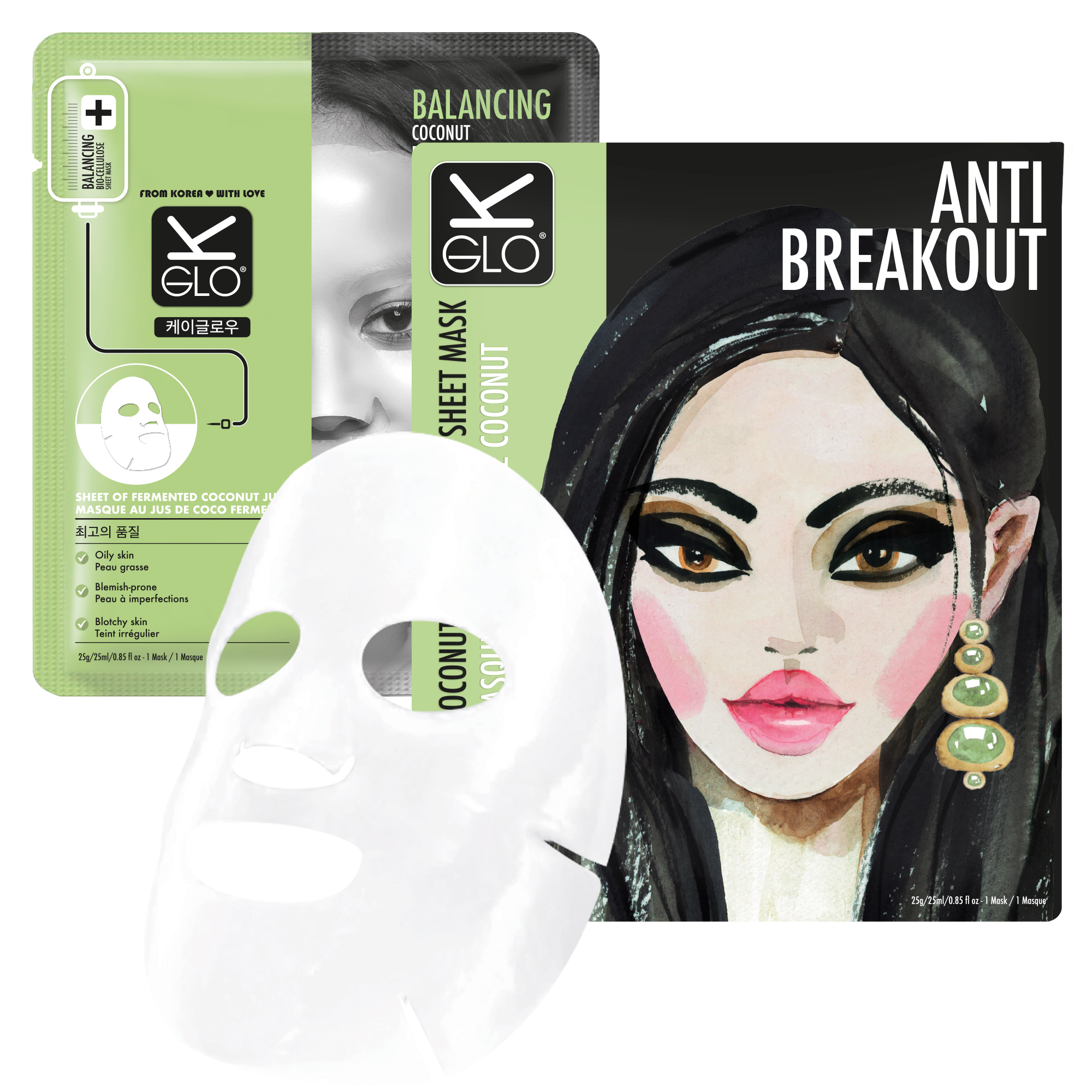 K-GLO® Anti-Breakout Coconut Bio-Cellulose Sheet Mask – Stage TEN